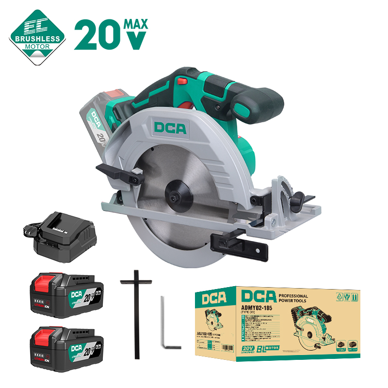 DCA 20V Cordless Brushless Circular Saw Kit 185mm With 4.0Ah*2 ...